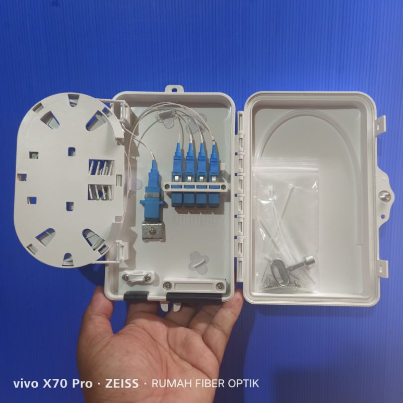 Jual odp 4 core lengkap spliter 1:4 SC UPC/ODP MINI 4CORE FTTH | Shopee ...