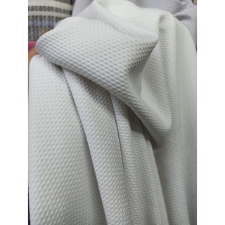 Jual Bahan Kain Waffle / Wafle / Wafel Putih BW Meteran Per 0.5 m ...