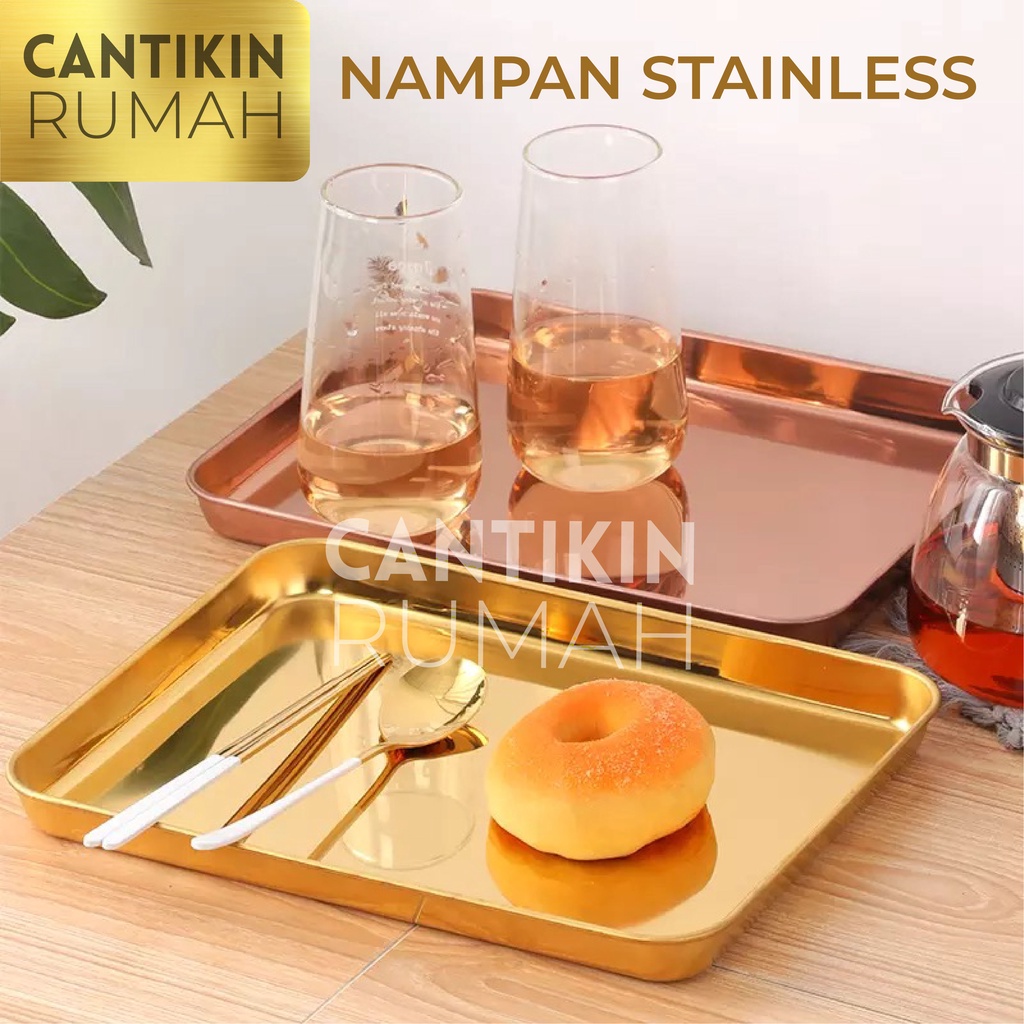 Jual NAMPAN STAINLESS BAKI TRAY FOOD GRADE PERSEGI PANJANG | Shopee ...