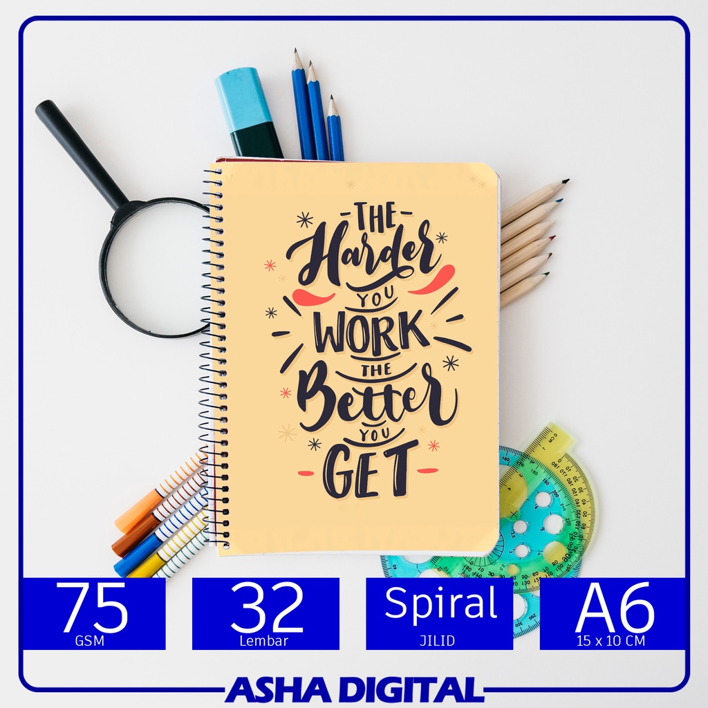 Jual Buku Tulis Custom A6 | Note Book Quotes Unik | Catatan Sekolah ...