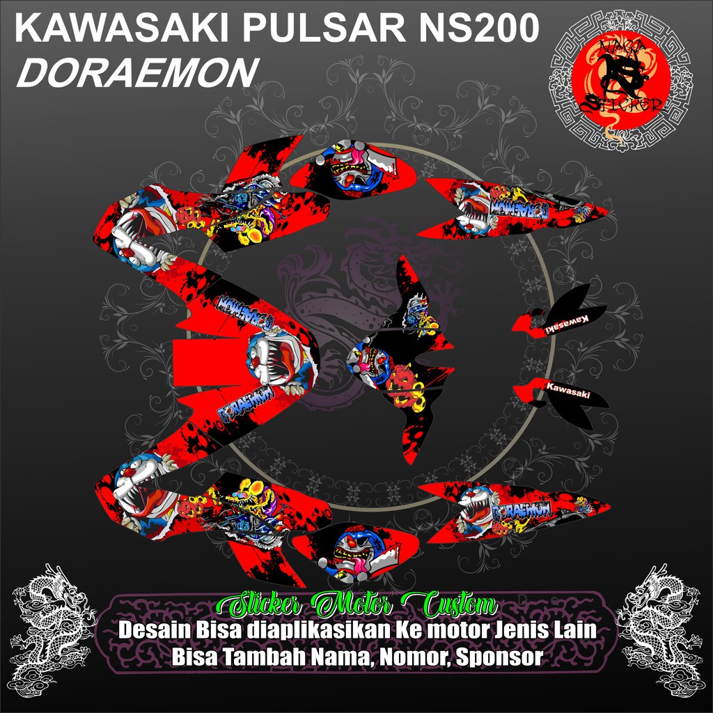 Jual DECAL STICKER FULL BODY KAWASAKI PULSAR NS200 DORAEMON ZOMBIE ...