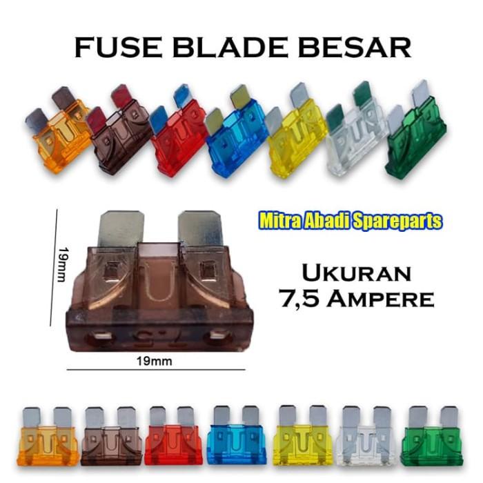 Jual Fuse Blade Besar/Sekring Tancap Motor ATC 7.5A/7.5 Ampere 19mm ...