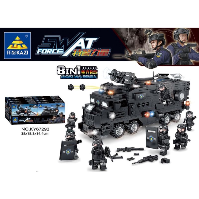 Jual brick tentara swat soldier army kazi ky67293 8in1 tank jeep heli ...