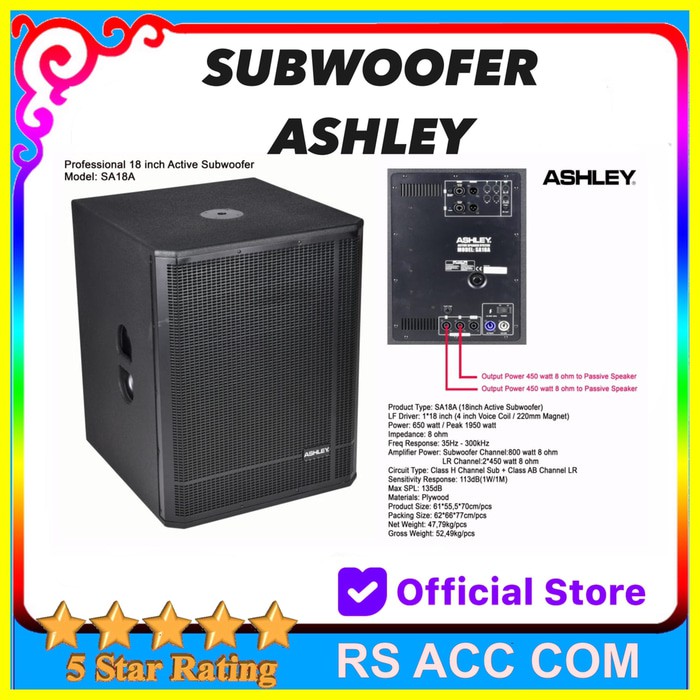 Harga subwoofer aktif 18 inch ashley Terbaru Mar 2025 | BigGo Indonesia