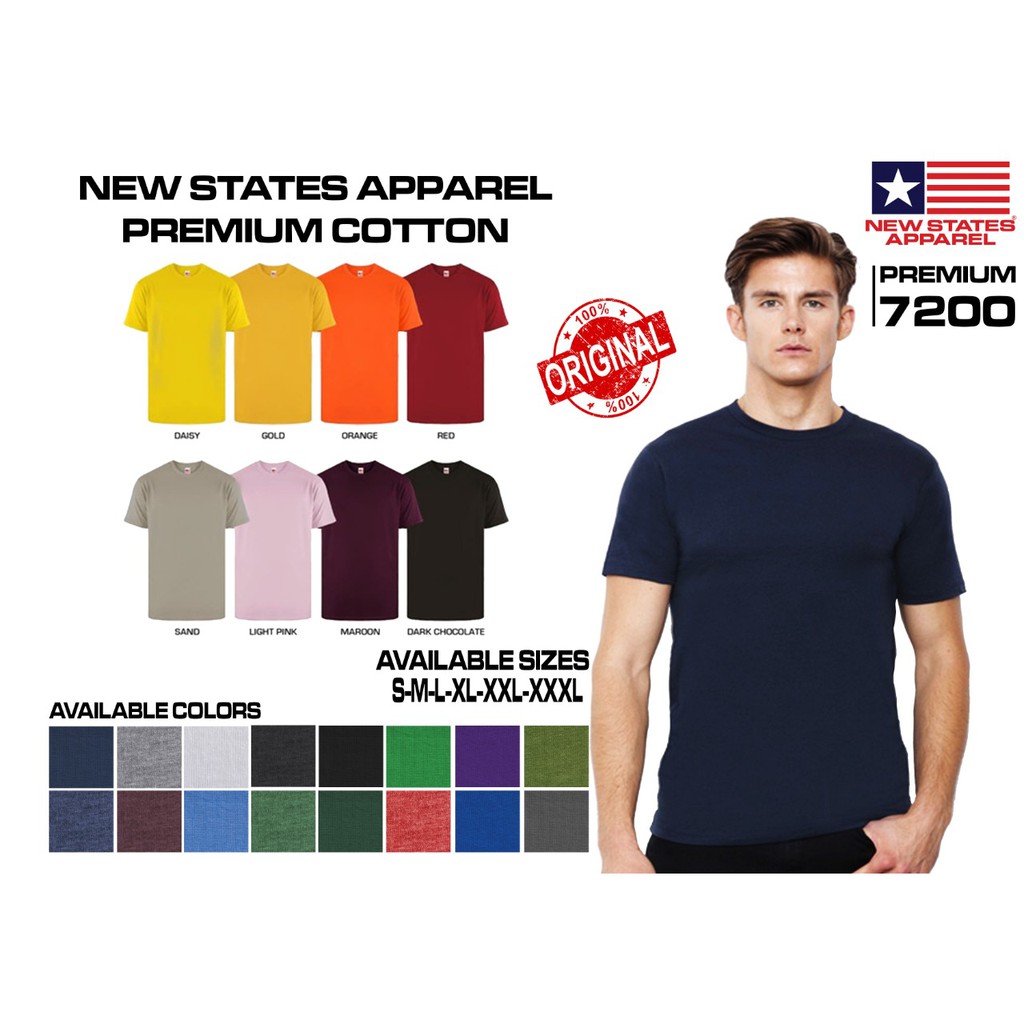 Jual Kaos Polos New States Apparel Premium Cotton 24S - 3XL / Kaos ... Jual Kaos Polos New States Apparel Premium Cotton 24S - 3XL / Kaos ...