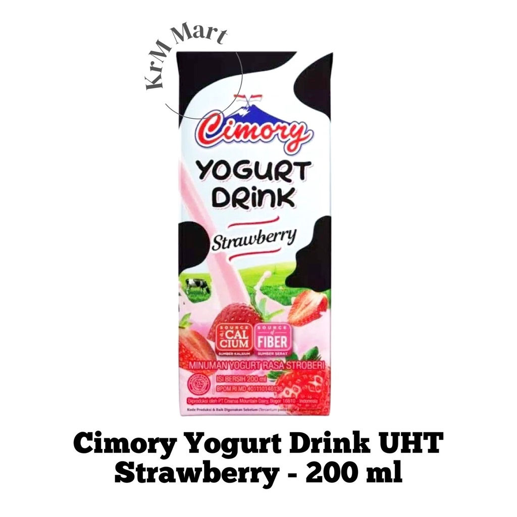 Jual Cimory Yogurt Drink UHT Strawberry 200 ml stroberi 200ml Indonesia|Shopee Indonesia