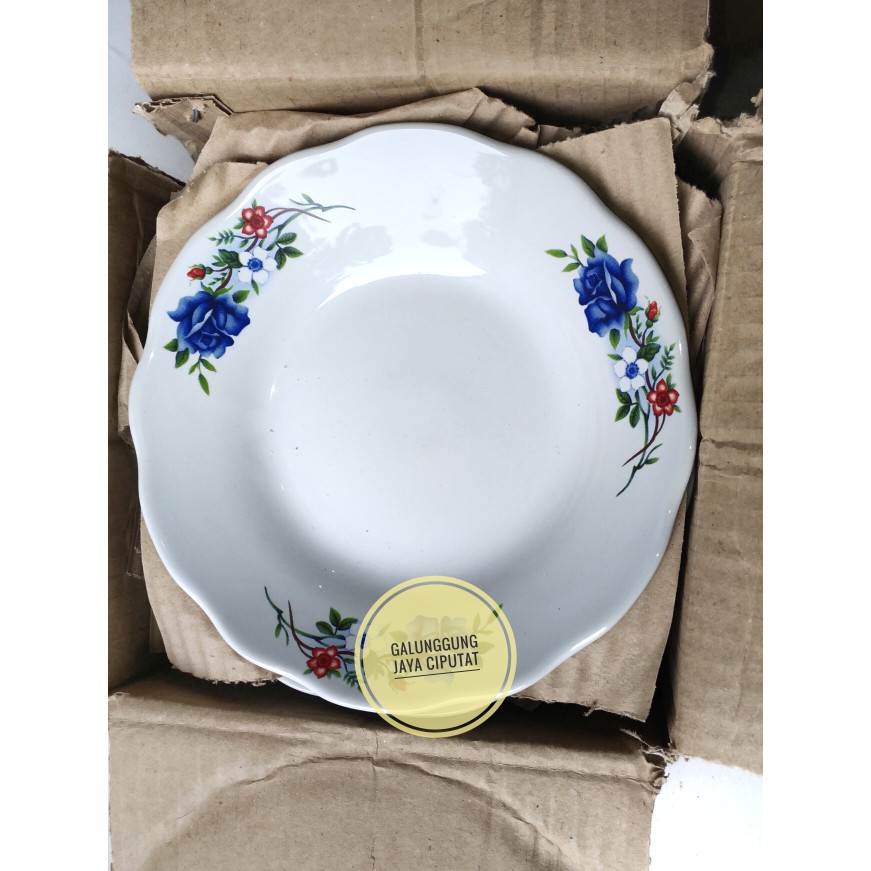 Jual Piring Tatak / Piring Keramik / Piring Ros / Piring Kembang 6 dim ...