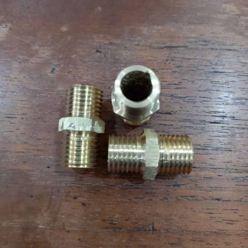Jual Double Nepel Kuningan/DN 1/4 x 1/4 Drat Luar | Shopee Indonesia