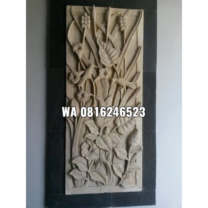 Jual relief batu alam ukir paras Jogja hiasan dinding batu alam ...