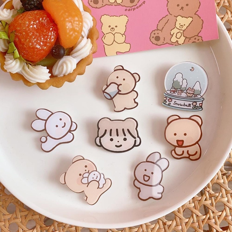 Jual Cute Pin Brooch Korean Style / Pin Bros Akrilik Lucu Korean Style ...