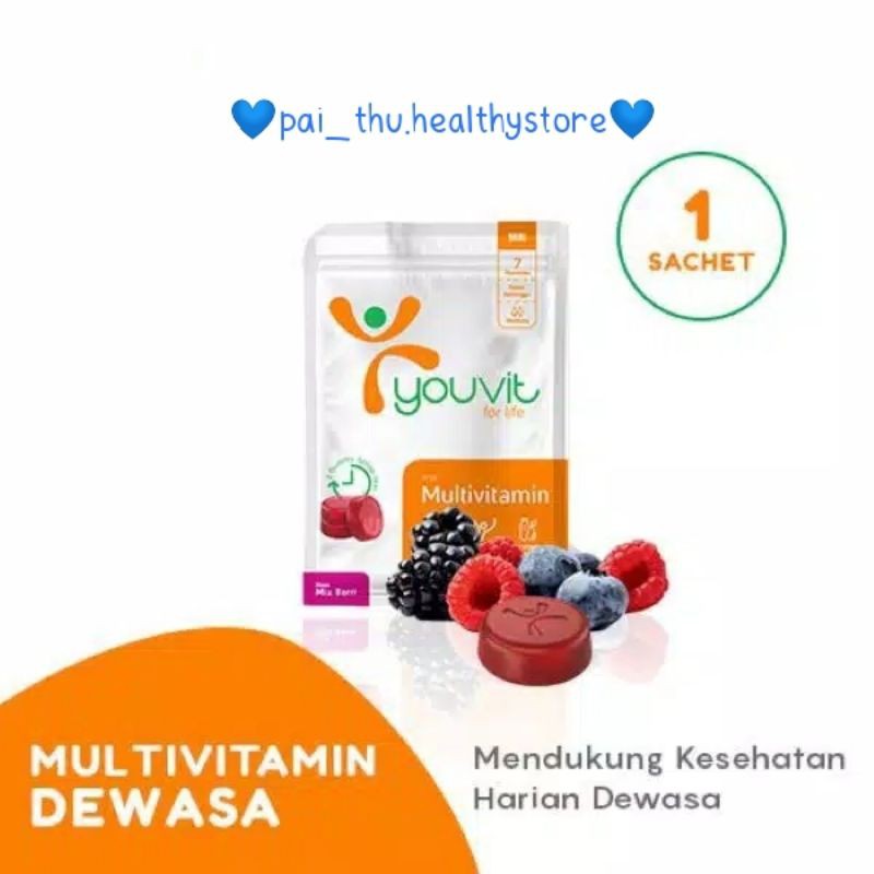 Jual YOUVIT Multivitamin Dewasa Gummy- Vitamin harian Dewasa @7gummy/sachet | Shopee Indonesia