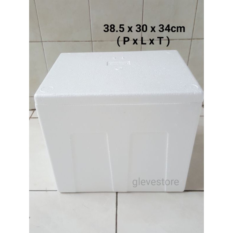 Jual Box Es / Box 30kg / Box Gabus / Box Styrofoam 38.5 x 30 x 34cm | Shopee Indonesia