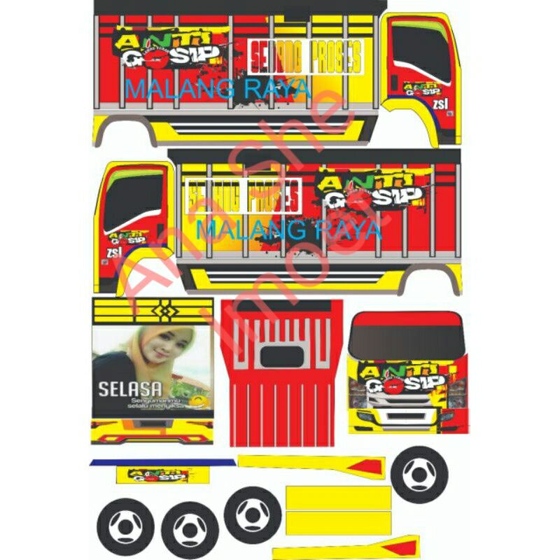 Jual Stiker miniatur TRUK oleng 30cm yang lagi viral ST0003 | Shopee ...