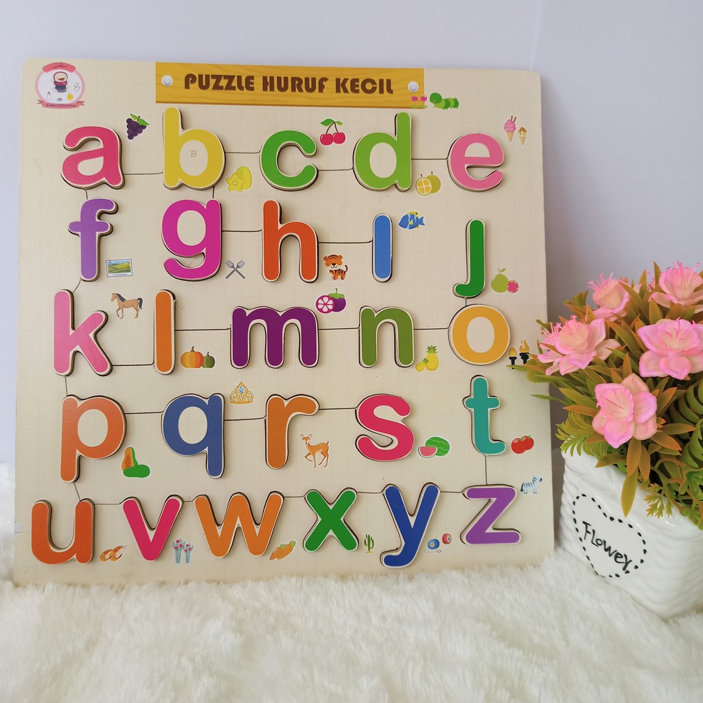 Jual MAINAN KAYU EDUKASI ANAK PUZZLE MENGENAL HURUF ABJAD PUZZLE KAYU ...