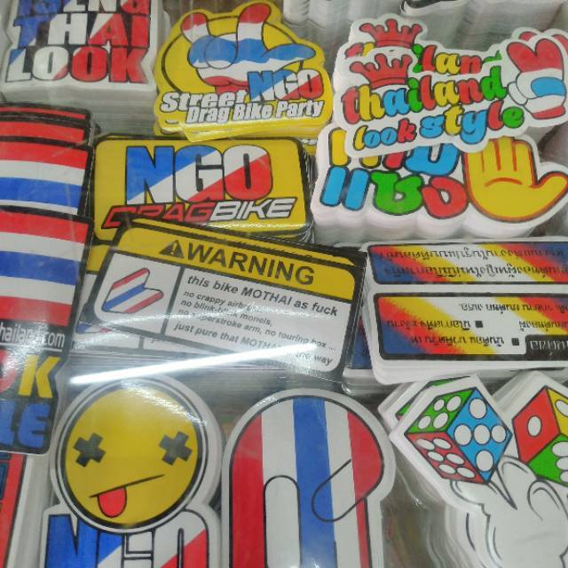 Jual thailook stiker isi 50 pcs 7-8cm thailand mothai sticker tailok ...