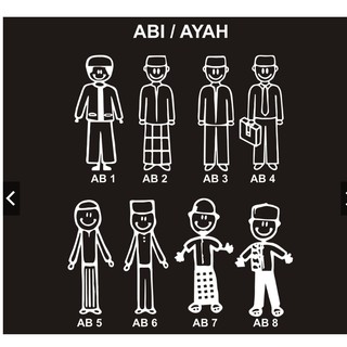 Jual CUTING STIKER STICKER KELUARGA HAPPY FAMILY AYAH BAPAK ANAK MOBIL ...