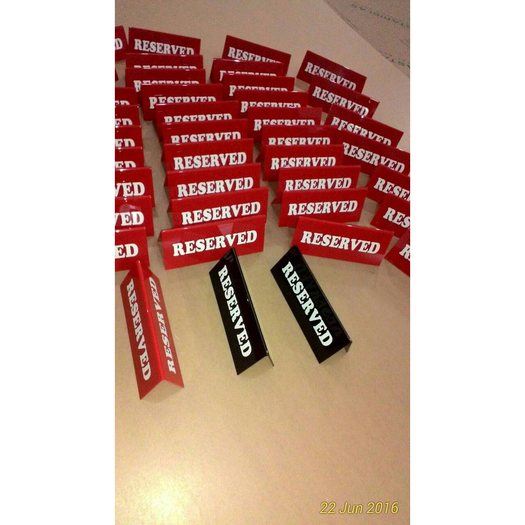 Jual Name Tage RESERVED Akrilik Keren | Shopee Indonesia