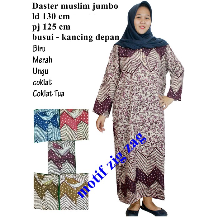 Jual daster muslim jumbo zigzag | Shopee Indonesia