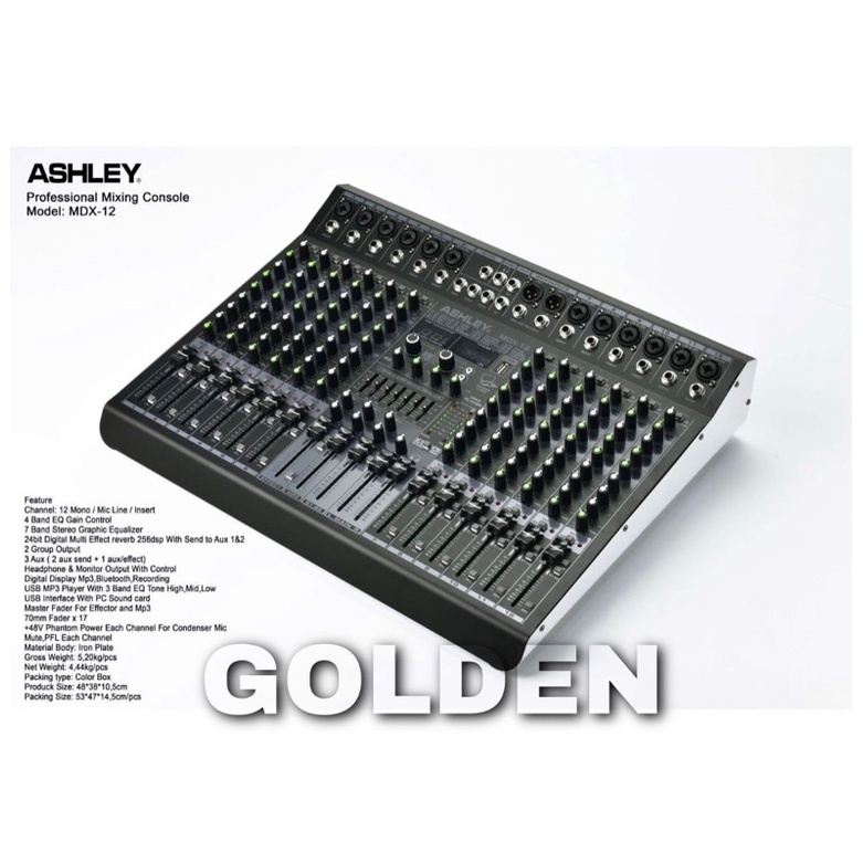 Jual Mixer Ashley MDX 12 Original 12 Channel Bluetooth - Effect Reverb ...