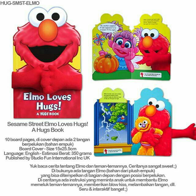 Jual ELMO BOOKS SERIES - Elmo loves hugs / boardbook / sesame street ...