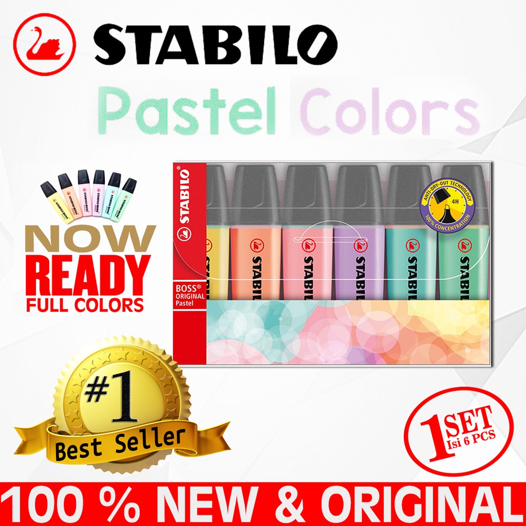 Jual Stabilo Boss original Pastel 1 set/isi 6 | Shopee Indonesia