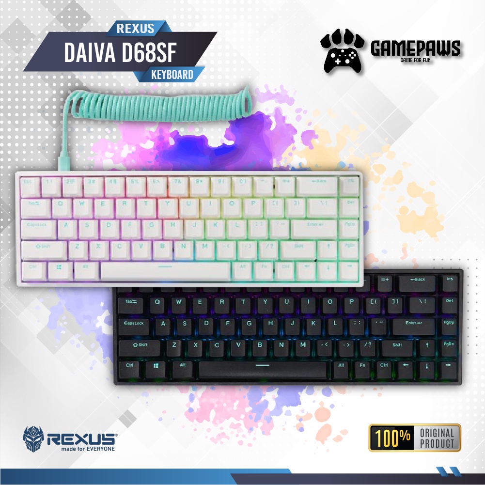 Jual Rexus Keyboard Gaming Mechanical Daiva D68SF South Facing | Shopee ...