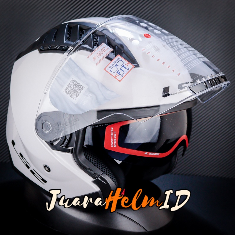 Jual LS2 HELM OF600 COPTER SOLID | WHITE | DOUBLE VISOR | Shopee Indonesia