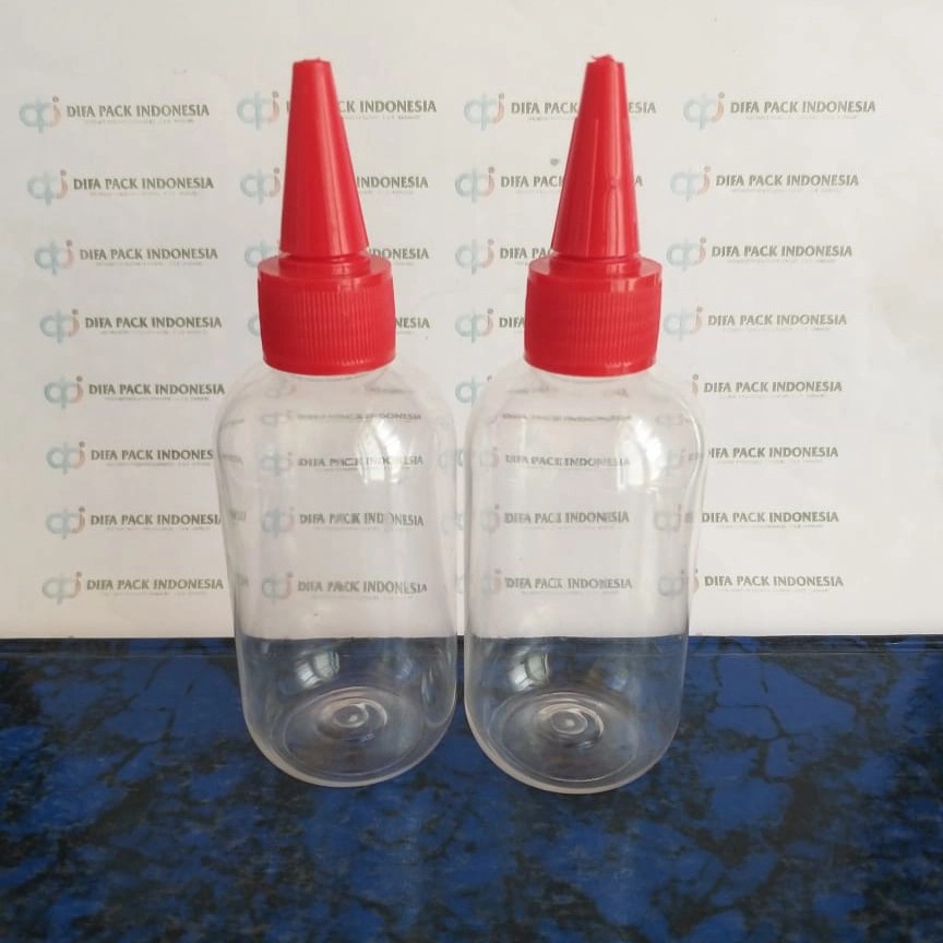 Jual Botol Kemasan Sbr 150Ml Tutup Kerucut Merah / Body Bening Tebal ...