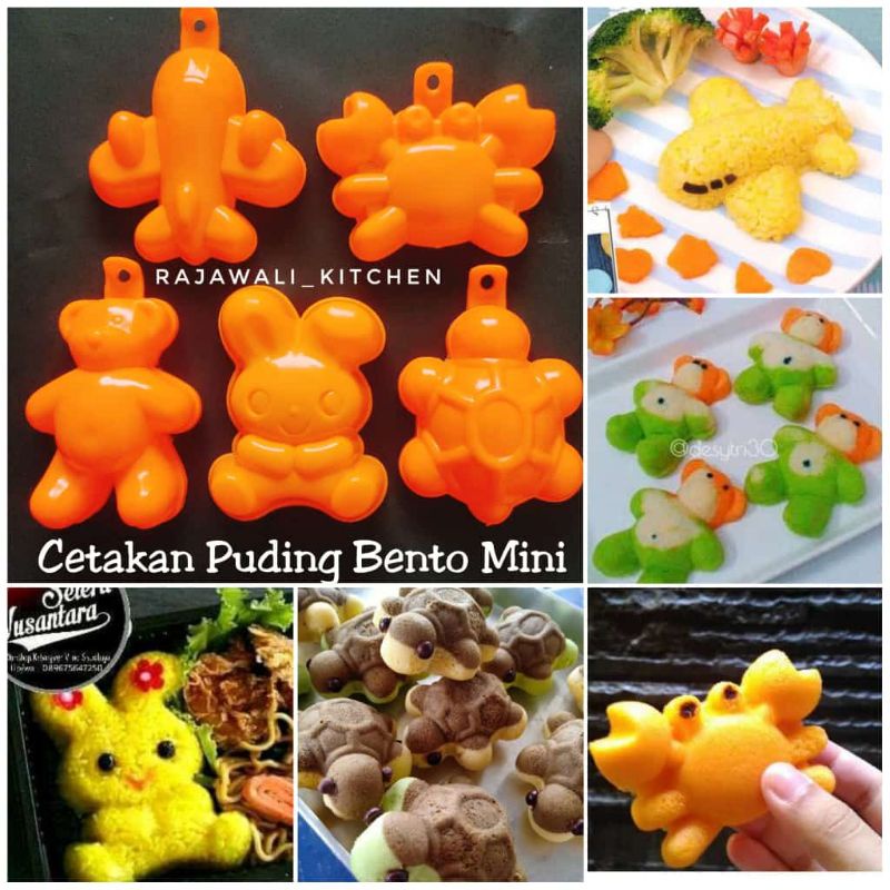 Jual Cetakan Bento Mini Puding Jelly Kura Kepiting Pesawat Panda ...