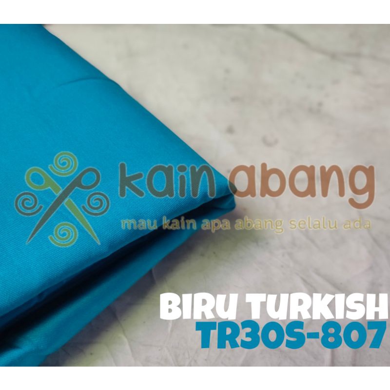 Jual bahan kain drill lembut biru muda turkish turkis cerah adem halus ...