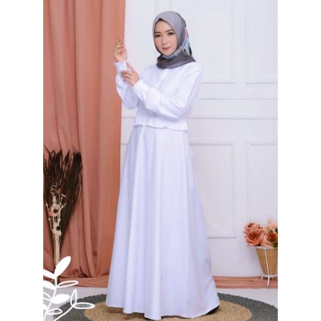 Review tentang Folia Dress Others Gamis Putih Wanita Terbaru Gamis ...