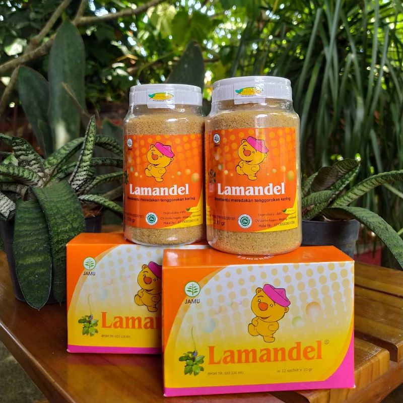 Jual Lamandel bubuk obat amandel dan radang tenggorokan kemasan botol ...