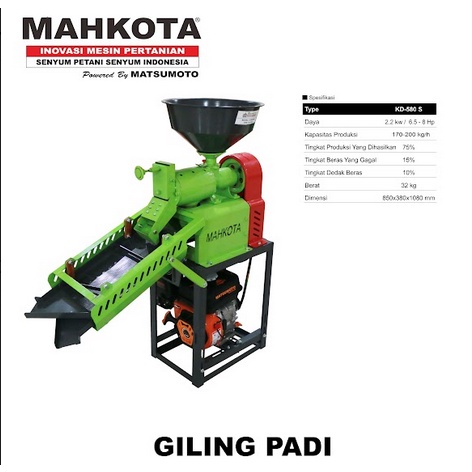 Jual Mesin GILING PADI KD 580 Mahkota | Shopee Indonesia