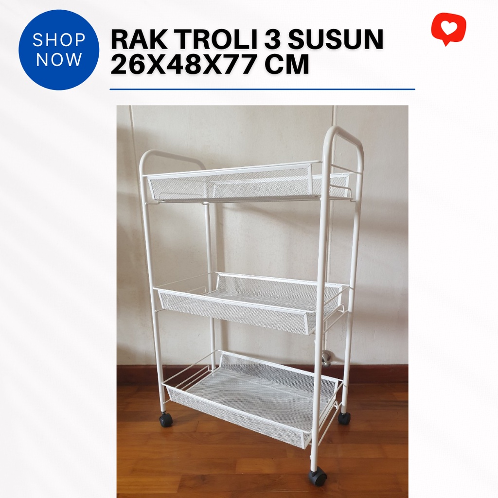 Jual Rak Troli Dorong 3 Tingkat - Rak Troli Ikea 3 Susun 26x48x77 cm ...