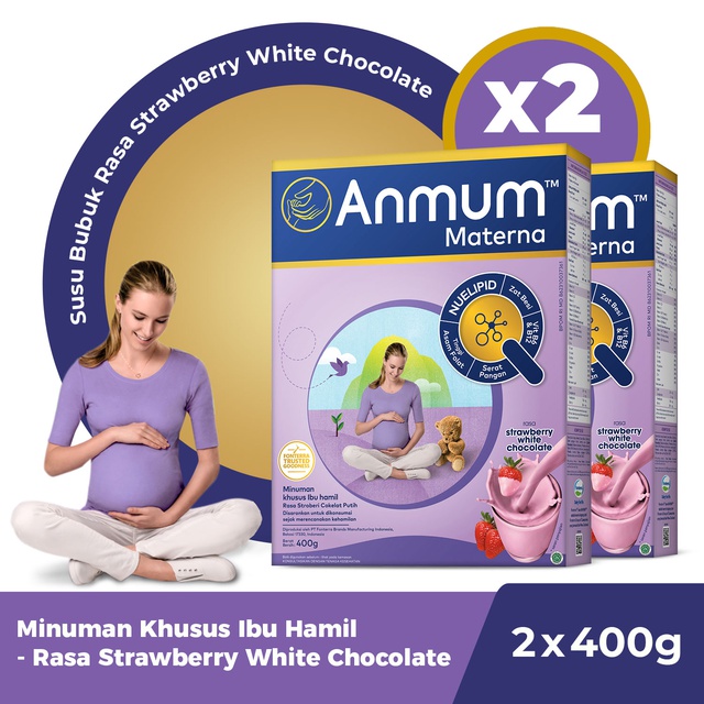 Jual Anmum Materna Susu Ibu Hamil Strawberry White Choco 2 x 400 gr ...