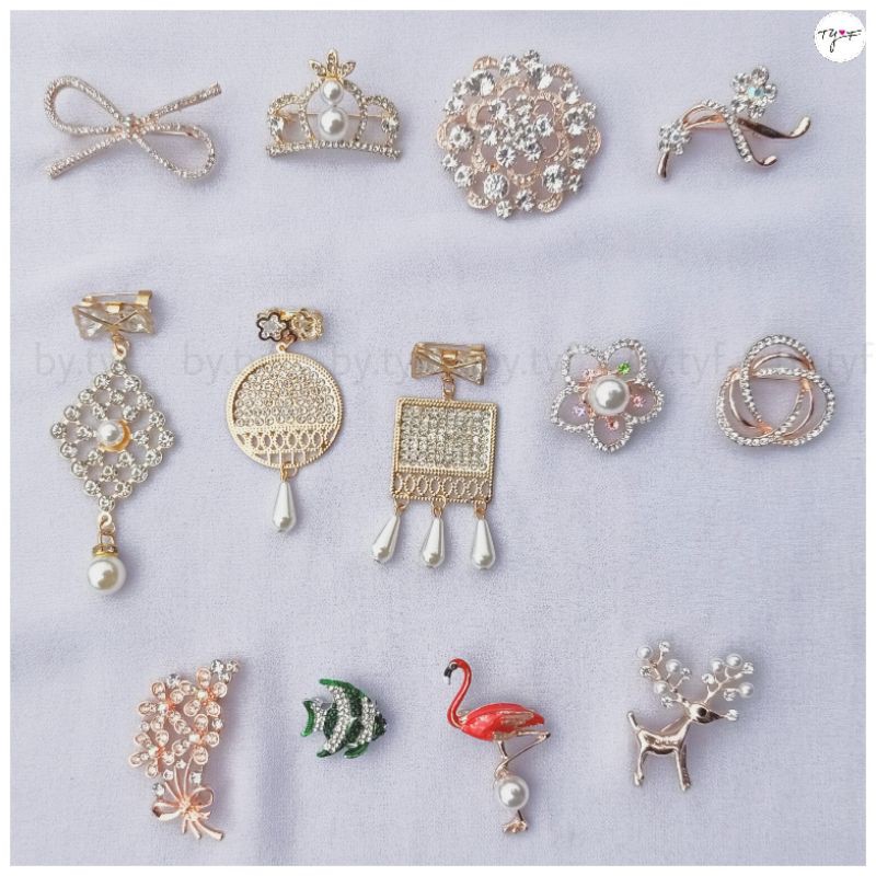 Jual Bros Mutiara Premium Korea Bross Hijab Jilbab Aksesoris | Shopee ...