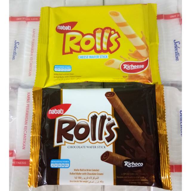 Jual Nabati roll's wafer stick richeese & richoco 40 gr dijual per 3 pcs | Shopee Indonesia