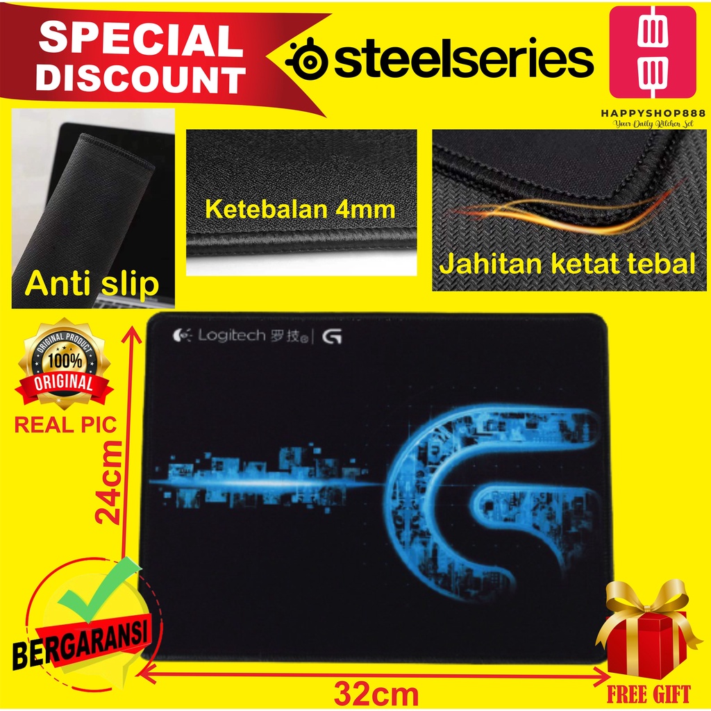 Jual Logitech Mousepad / Mouse Pad / Alas Mouse Gaming G-Version Jahit ...