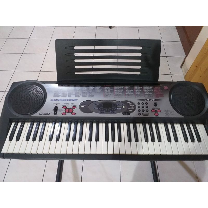 Jual Keyboard Casio LK-35 + stand keyboard + adaptor | Shopee Indonesia