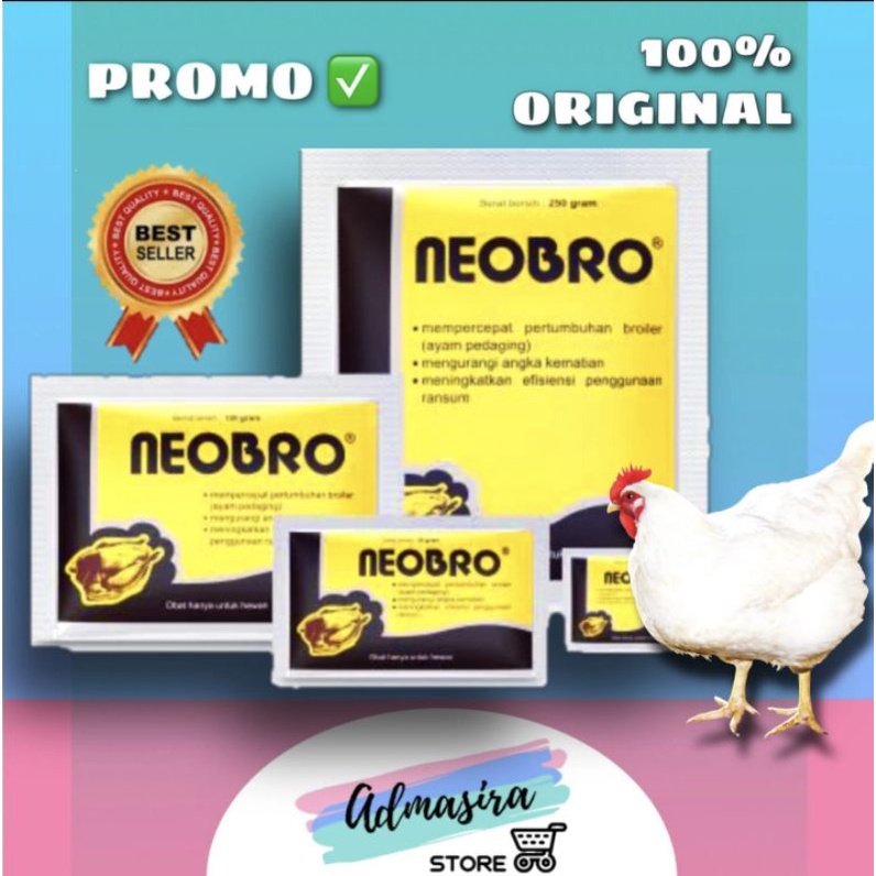 Jual NEOBRO 250 gram Vitamin penambah berat penggemuk Ayam | Shopee ...