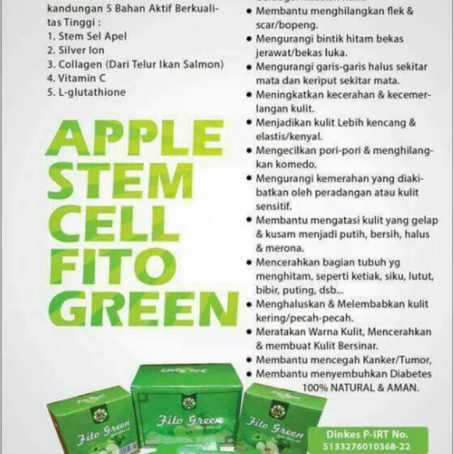 Jual FITO GREEN (APPLE STEM CELL) | Shopee Indonesia