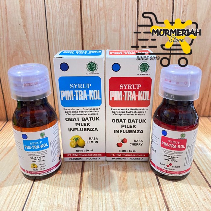 Jual PIM-TRA-KOL Cherry-Lemon 60 ml / Pimtrakol-Obat Batuk Pilek Demam ...
