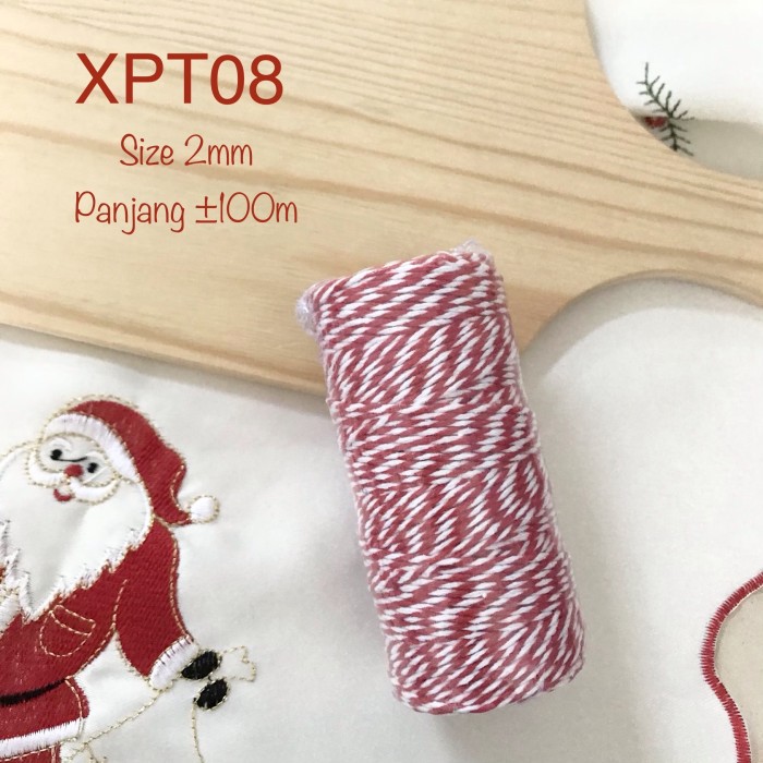 Jual Tali Hiasan Natal XPT08 Merah utk Kemasan Kotak, Botol, Hangtag ...
