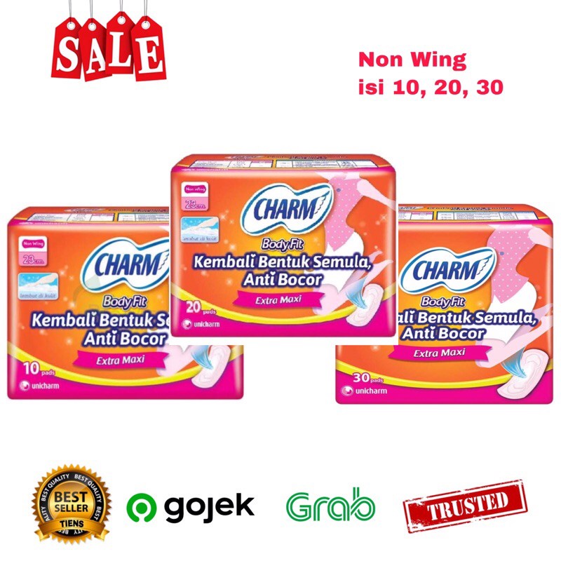 Jual Charm Extra maxi 23cm Non wing 8 10 20 30 pads | Shopee Indonesia