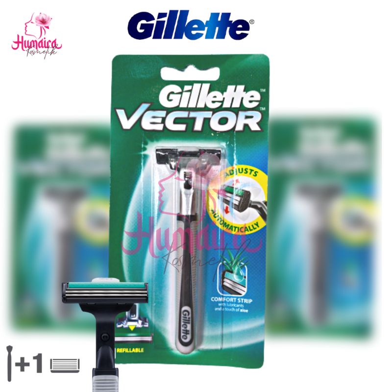 Jual Gillette Vector Razor Alat cukur-Pisau Cukur Bisa Diganti | Shopee ...
