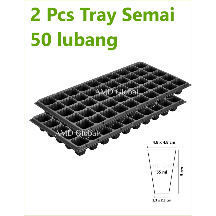 Jual 2 Pcs Tray Semai / Wadah Alat Semai / Seedling Tray 50 Lubang ...