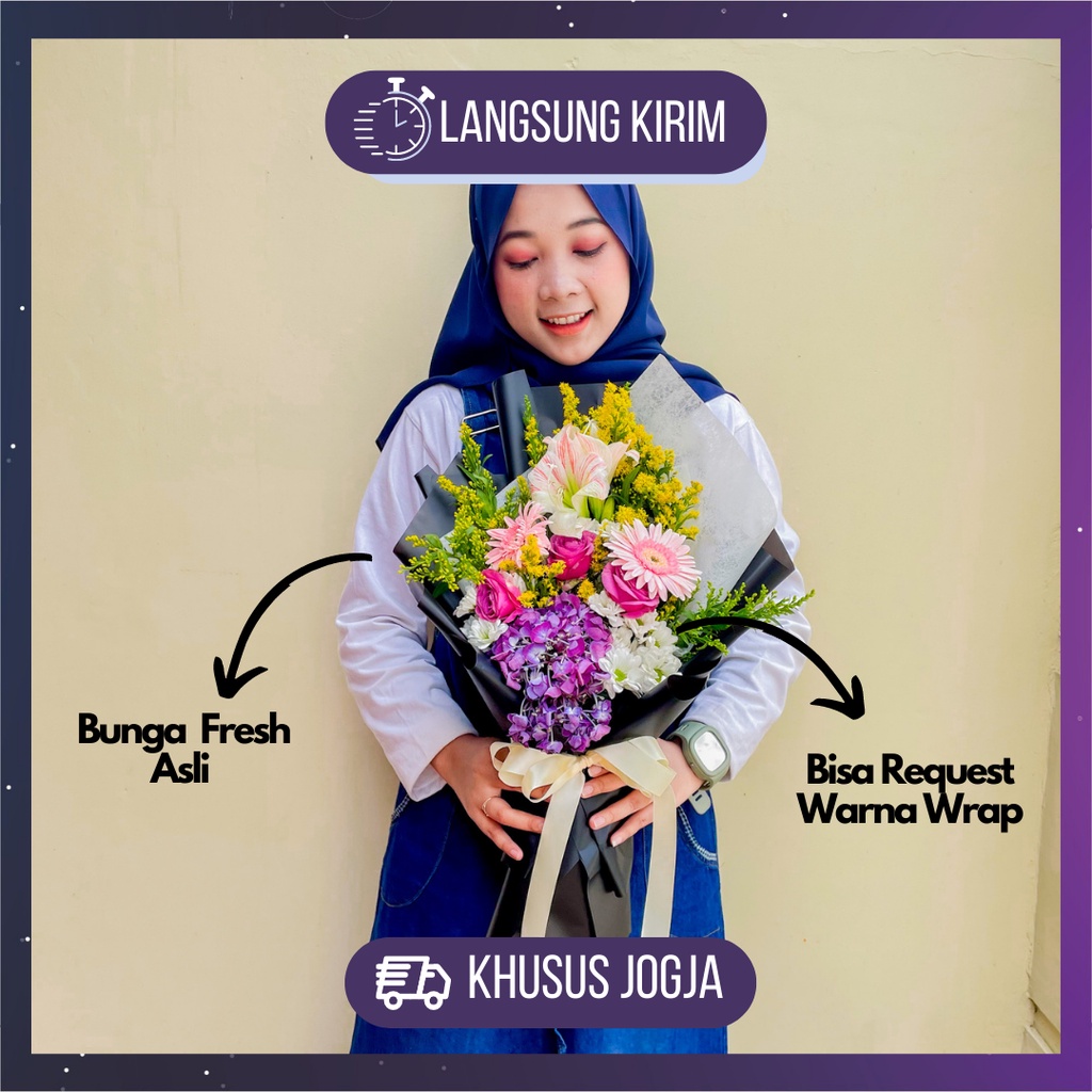 Jual Buket Wisuda Fresh Hand Bouquet Jogja Bunga Segar Asli Kado Hadiah ...