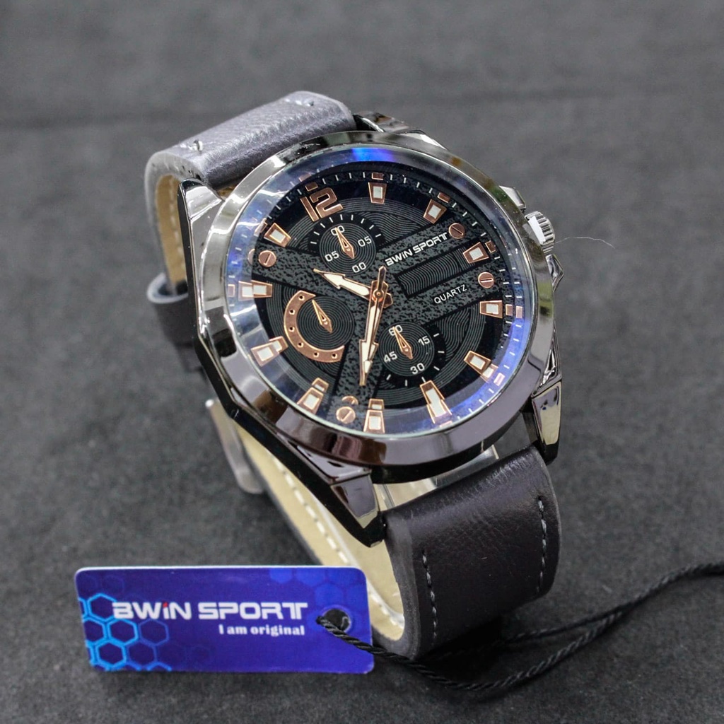 Jual JAM TANGAN PRIA KULIT BWIN SPORT ORIGINAL/ TYPE B517 D = 47mm/ JAM ...