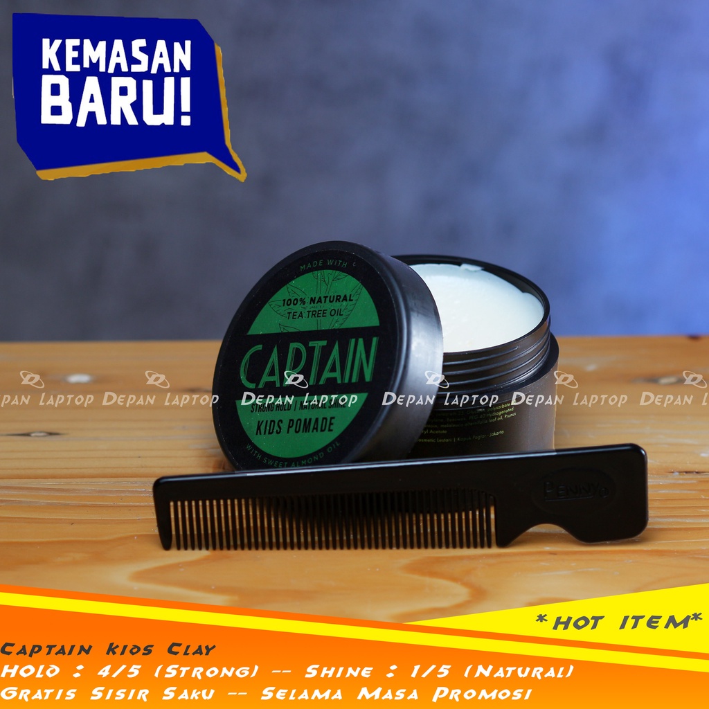Jual Pomade ORIGINAL Captain Kids Clay untuk anak tanpa pewarna buatan ...