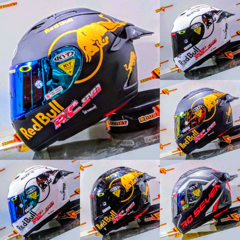 Jual Helm full face KYT RC-7 original modif (paket ganteng) RedBuLL ...